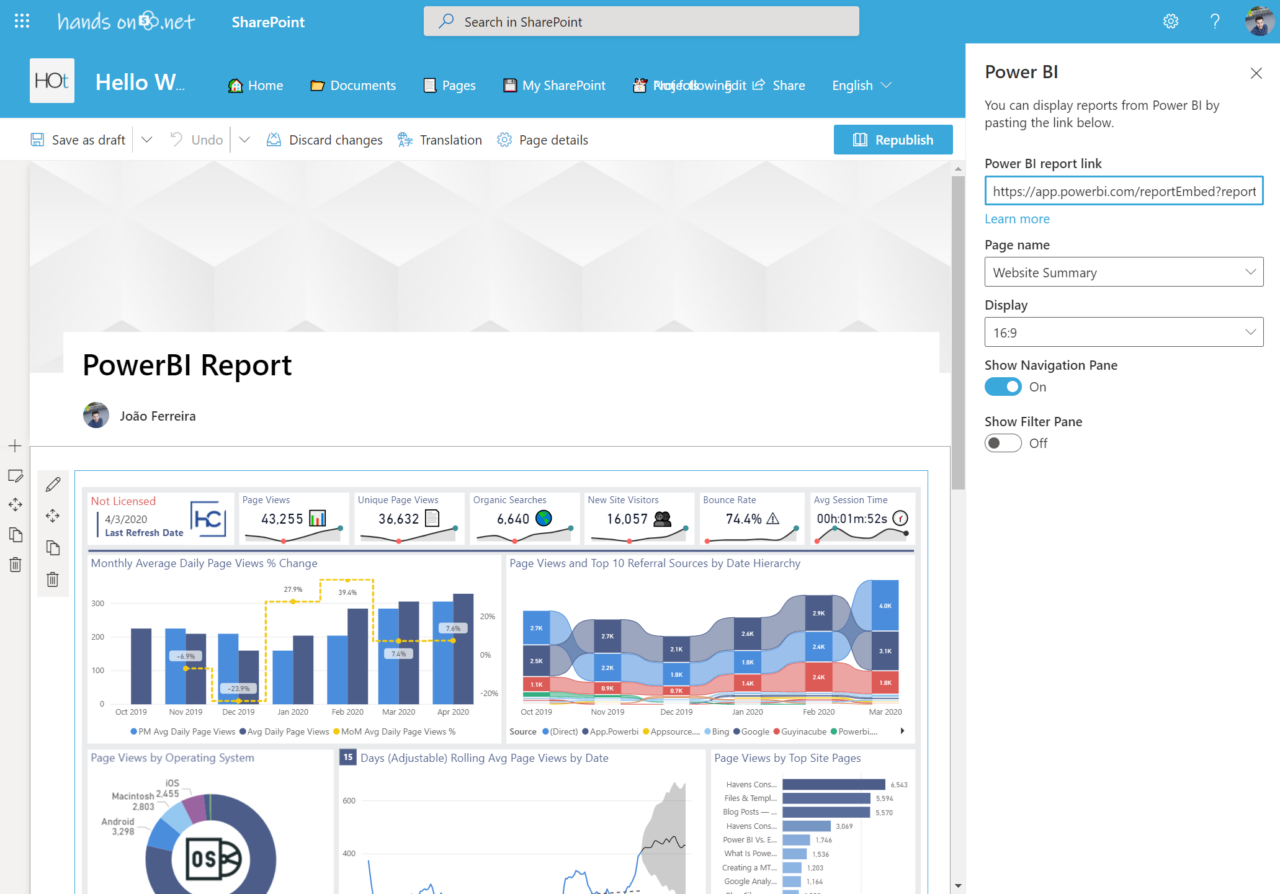 How to view a full width Power BI report in SharePoint - noprob.oit.digital